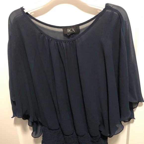 BCX | Tops | Dark Blue Sheer Topblouse | Poshmark